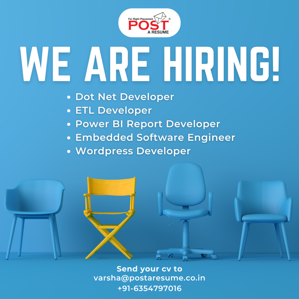 Hiring Now... Check and Apply... Job updates from POST A RESUME | POST ...