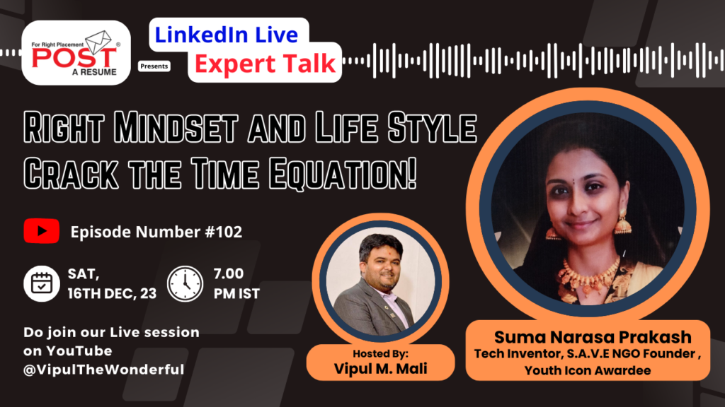 Unveiling the Secrets to Success: Join Suma Narasa Prakash's Live Session on Decoding the Right ...
